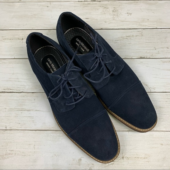 Carlo Morandi | Shoes | Carlo Morandi Tony Blue Suede Cap Toe Derby ...